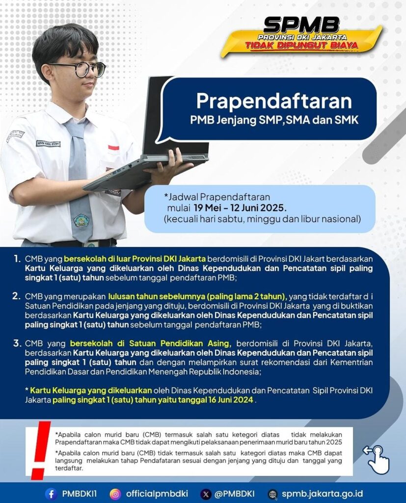 Seleksi Penerimaan Murid Baru (SPMB) SMK Tahun 2025 Segera Dimulai. Pastikan Catat Tanggal dan ...